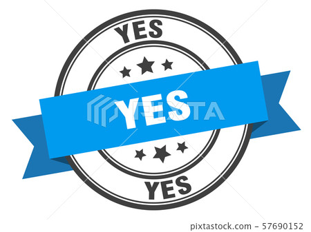 yes label. yes blue band sign. yes - Stock Illustration [57690152] - PIXTA