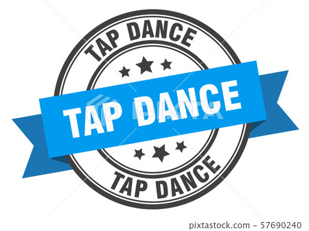 tap dance label. tap dance blue band sign. tap-插圖素材 [57690240] - PIXTA圖庫