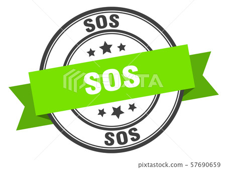 sos label. sos green band sign. sos - Stock Illustration [57690659] - PIXTA
