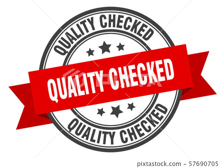 quality checked label. quality checked red band - Stock Illustration ...