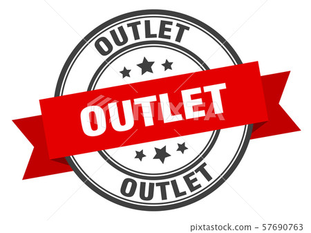 outlet label. outlet red band sign. outlet - Stock Illustration ...