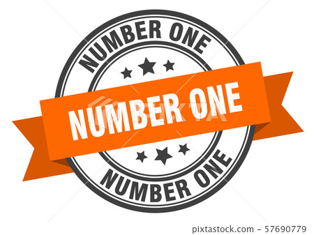 number one label. number one orange band sign. - Stock Illustration ...