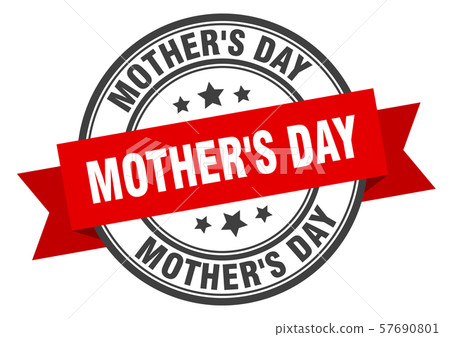 mother's day label. mother's day red band sign. - Stock Illustration ...