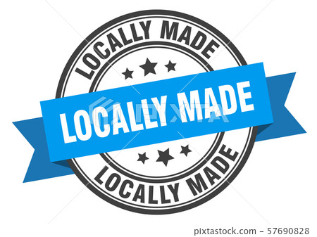 locally made label. locally made blue band sign. - Stock Illustration ...