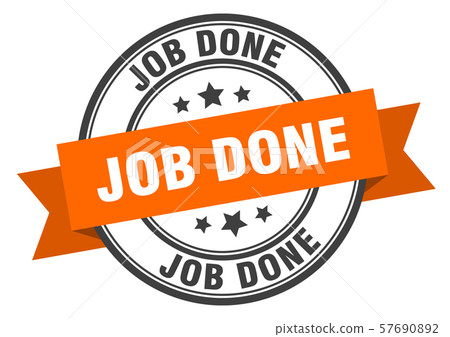 job done label. job done orange band sign. job - Stock Illustration ...