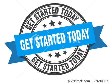 get started today label. get started today blue - Stock Illustration ...
