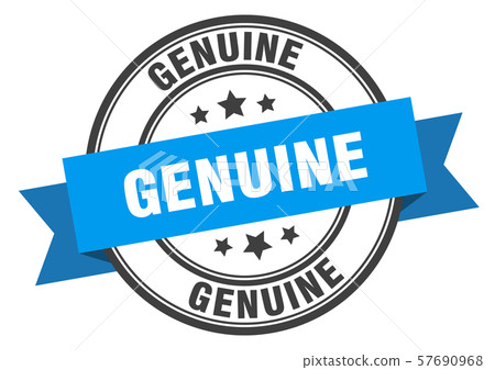 genuine label. genuine blue band sign. genuine - Stock Illustration ...