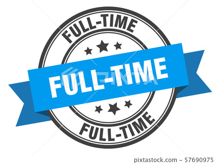 full-time label. full-time blue band sign. - Stock Illustration ...