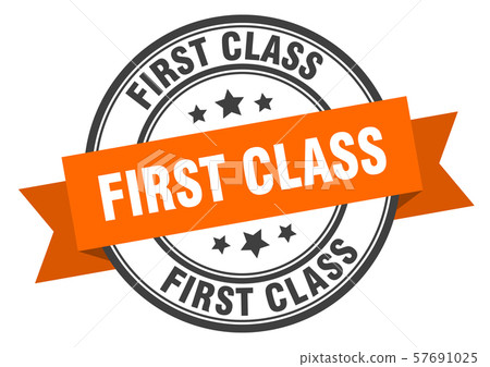 first class label. first class orange band sign. - Stock Illustration ...