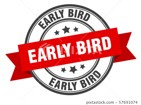 early bird label. early bird red band sign. early - Stock Illustration ...