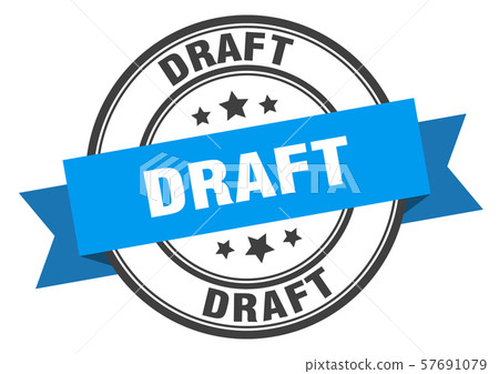 draft label. draft blue band sign. draft - Stock Illustration [57691079 ...