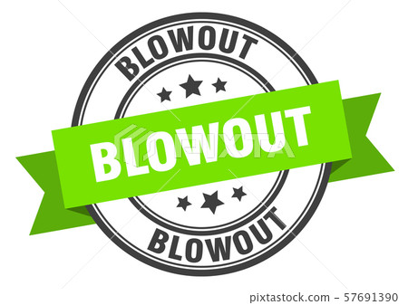 blowout label. blowout green band sign. blowout - Stock Illustration ...