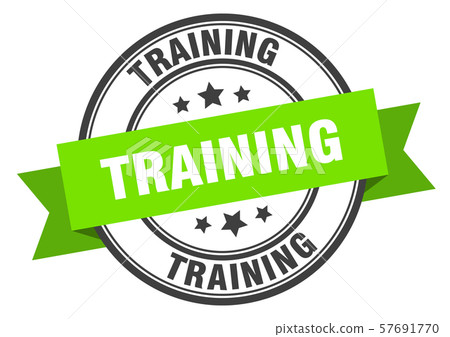 training label. training green band sign. training - Stock Illustration ...