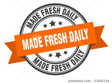 made fresh daily label. made fresh daily orange - Stock Illustration ...