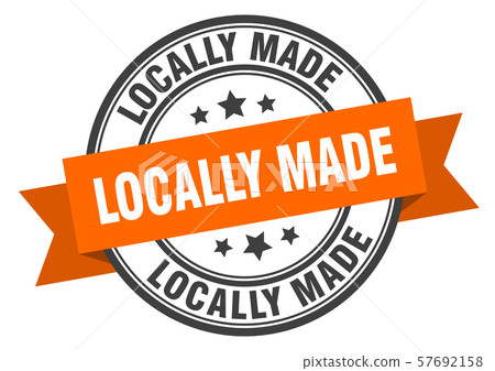 locally made label. locally made orange band sign. - Stock Illustration ...