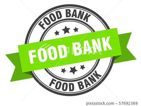 food bank label. food bank green band sign. food - Stock Illustration ...
