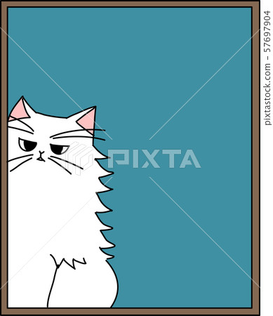 A cat peeping through the window - Stock Illustration [57697904] - PIXTA
