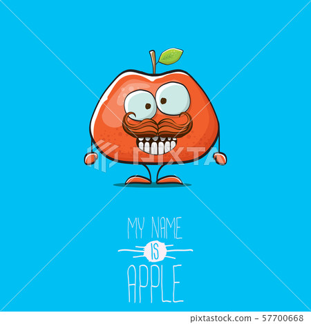 vector funny cartoon cute red apple character... - Stock Illustration ...