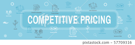 Competitive Pricing Icon Set with Growth, - Stock Illustration ...