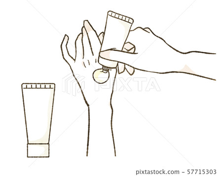 Hands applying skin cream - Stock Illustration [57715303] - PIXTA