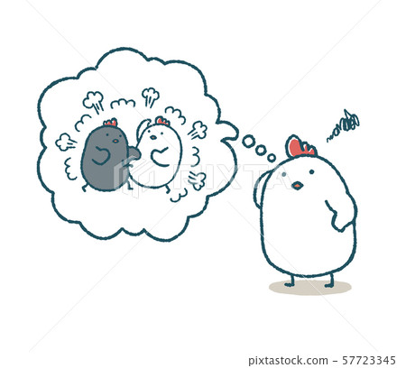 Loose chicken thinking fights - Stock Illustration [57723345] - PIXTA