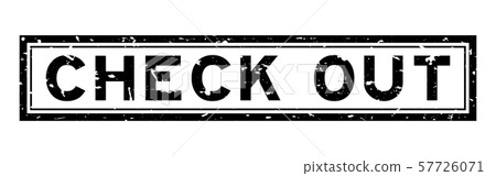 Grunge black check out word square rubber seal... - Stock Illustration ...