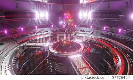 Beautiful cyber girl dancing and moving in neon... - Stock Illustration ...