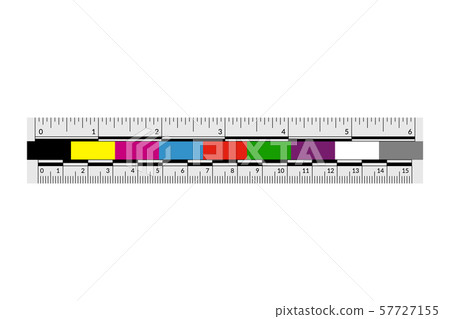 Forensic or police ruler with a color swatches. - Stock Illustration ...
