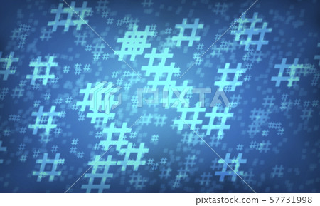 Blue hashtag random pattern background. - Stock Illustration [57731998 ...