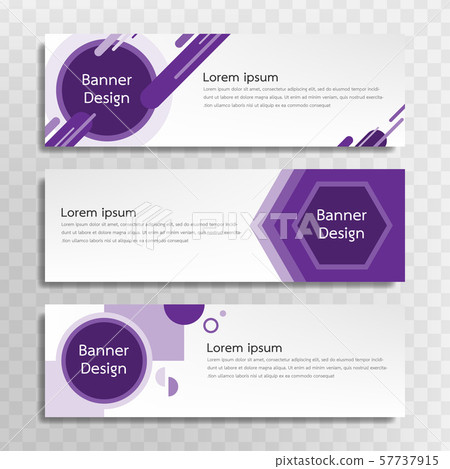 A set of purple banner templates designed for... - Stock Illustration ...