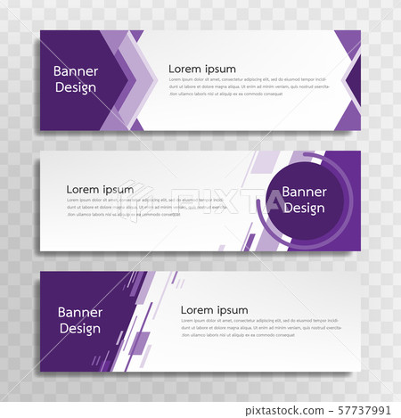 A set of purple banner templates designed for...-插圖素材 [57737991] - PIXTA圖庫
