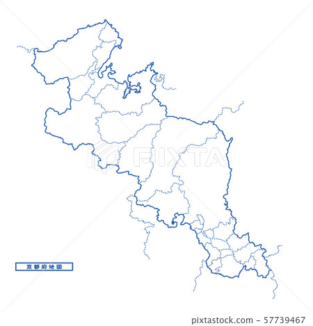 Kyoto Map Simple White Map City - Stock Illustration [57739467] - PIXTA