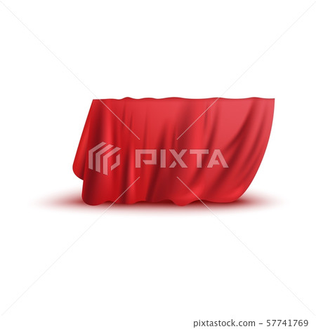 Covering drape, red curtain or cloth realistic... - Stock Illustration ...