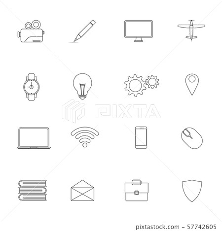 Modern lines icons design collection. vector... - Stock Illustration ...