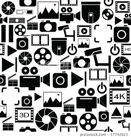 video seamless pattern background icon. - Stock Illustration [57742623 ...