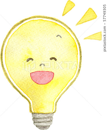 Light bulb (smile) - Stock Illustration [57749305] - PIXTA