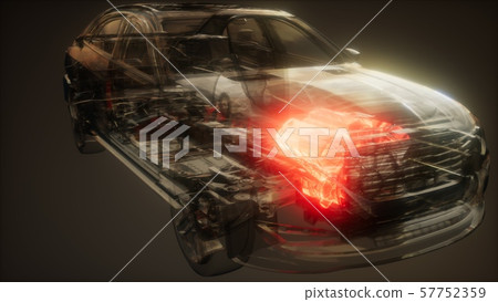 Car Engine Visible in Car - Stock Illustration [57752359] - PIXTA