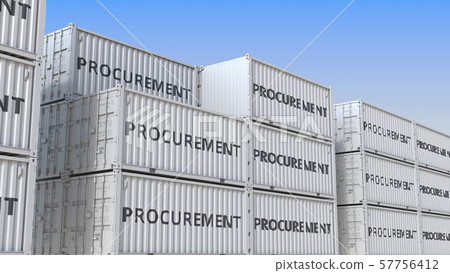 Containers with PROCUREMENT text, 3D rendering - Stock Illustration ...
