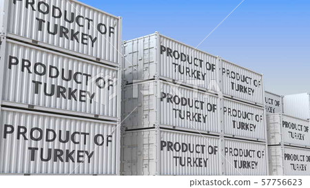 Cargo containers with PRODUCT OF TURKEY text.... - Stock Illustration ...