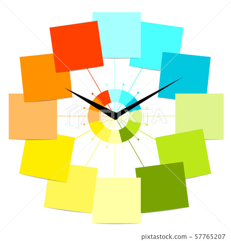 Creative clock design with stickers for your text - Stock Illustration ...