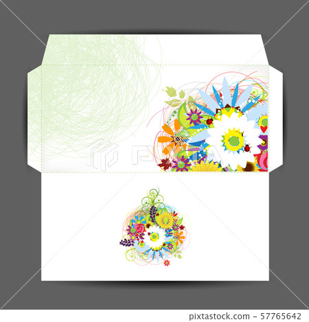 Envelope, floral style for your design - Stock Illustration [57765642 ...