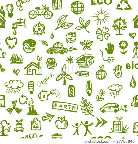 Ecology concept. Seamless pattern for your design - Stock Illustration ...