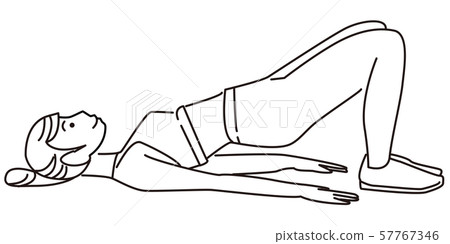 Postpartum ass exercise black and white line... - Stock Illustration ...