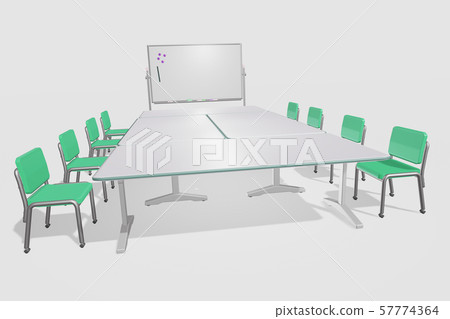 Desk / Chair / Whiteboard - Stock Illustration [57774364] - PIXTA