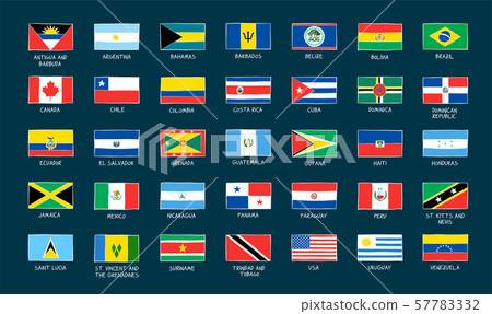 Flags of the American continent. - Stock Illustration [57783332] - PIXTA
