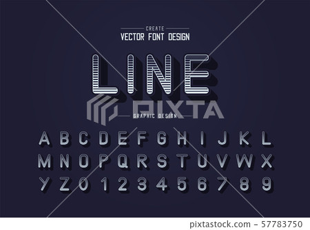 Line font and alphabet vector, typeface letter - Stock Illustration ...