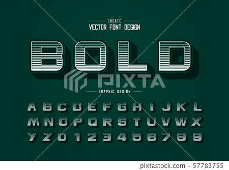 Line bold font and alphabet vector, Digital design - Stock Illustration ...