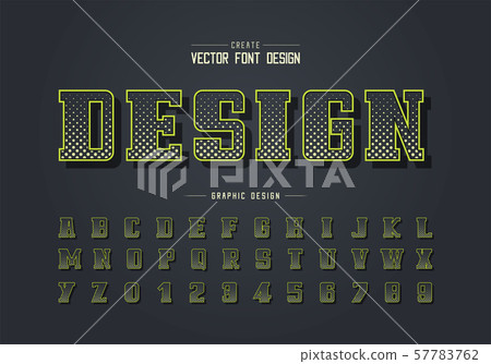 Halftone circle font and bold alphabet vector - Stock Illustration ...