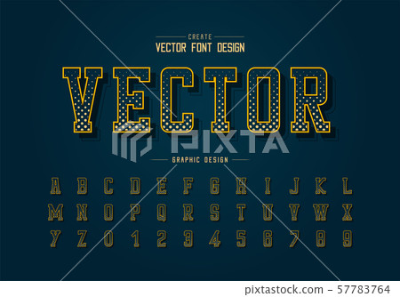 Halftone circle font and alphabet vector, Digital - Stock Illustration ...