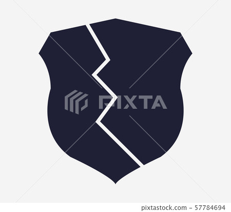 broken shield icon - Stock Illustration [57784694] - PIXTA